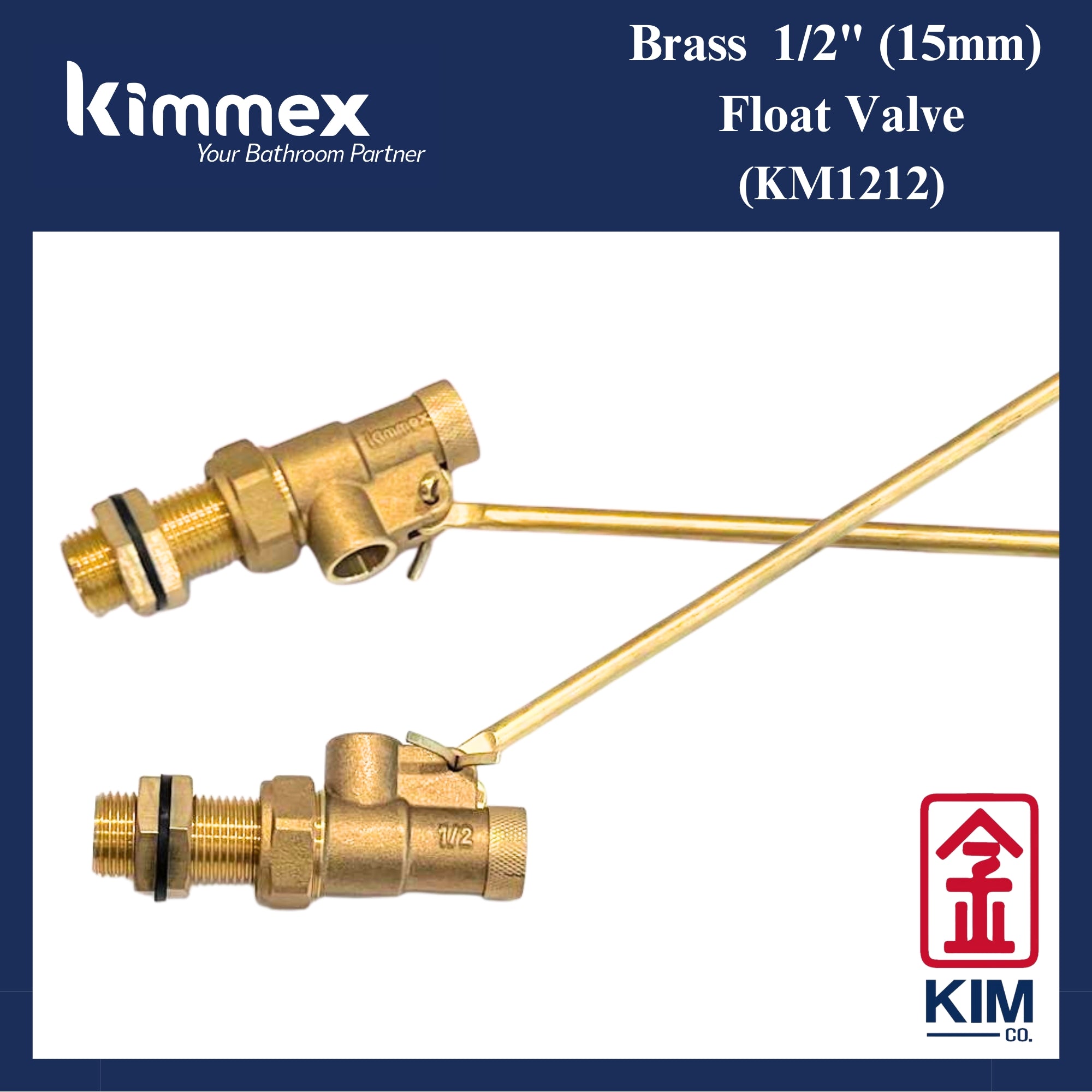 kimmex 1/2" (15mm) Brass Float Valve (KM1212) – Kim Company Sdn Bhd