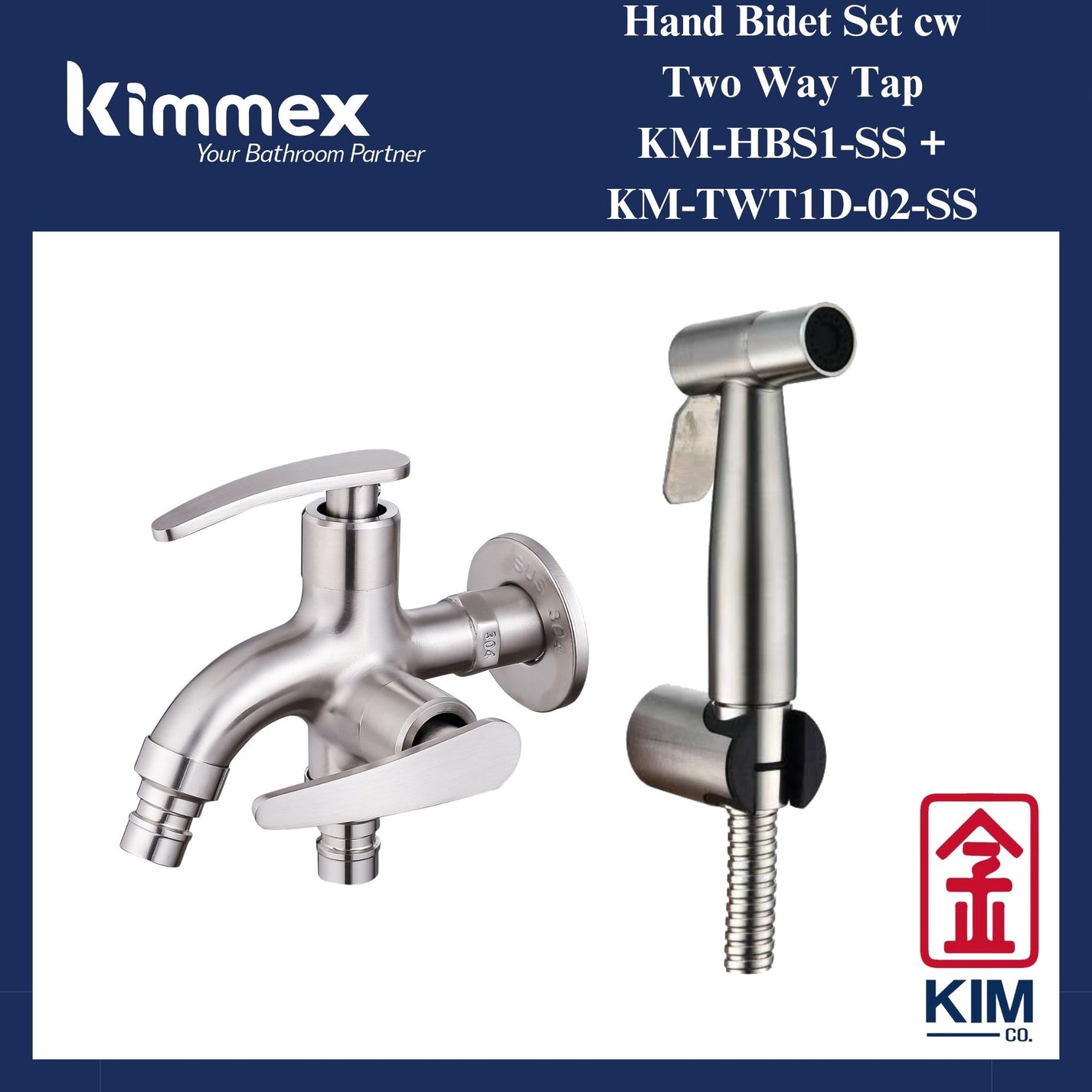 kimmex Stainless Steel 304 Two Way Bib Tap & Hand Bidet Set (KM-TWT1D ...