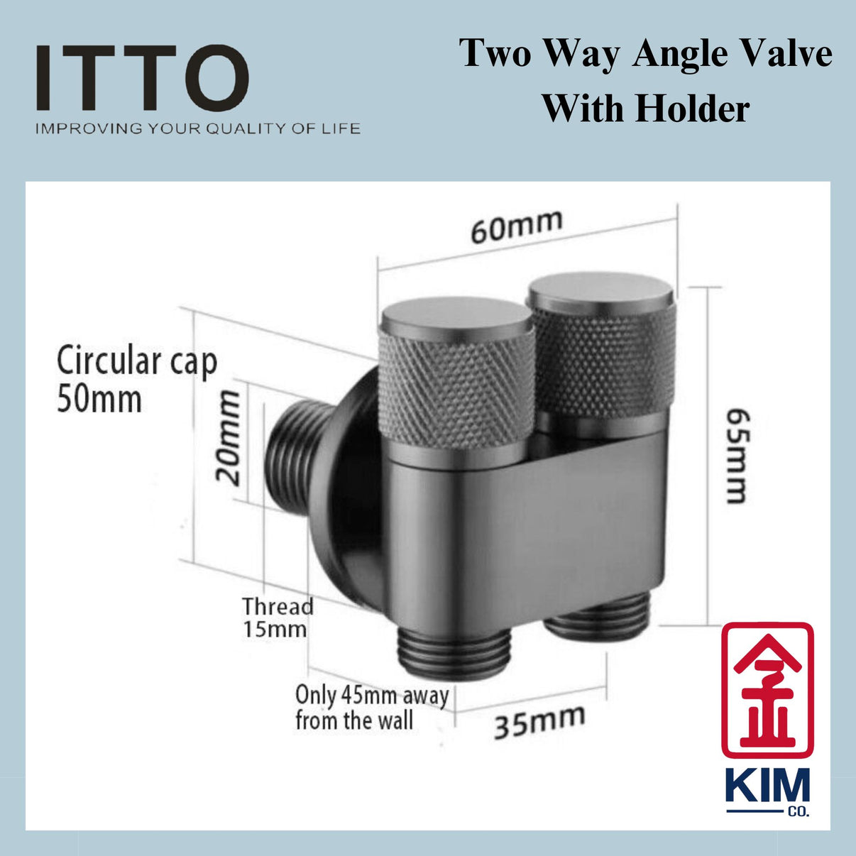 Itto Stainless Steel 304 Two Way Angle Valve With Holder (IT-W1733 ...